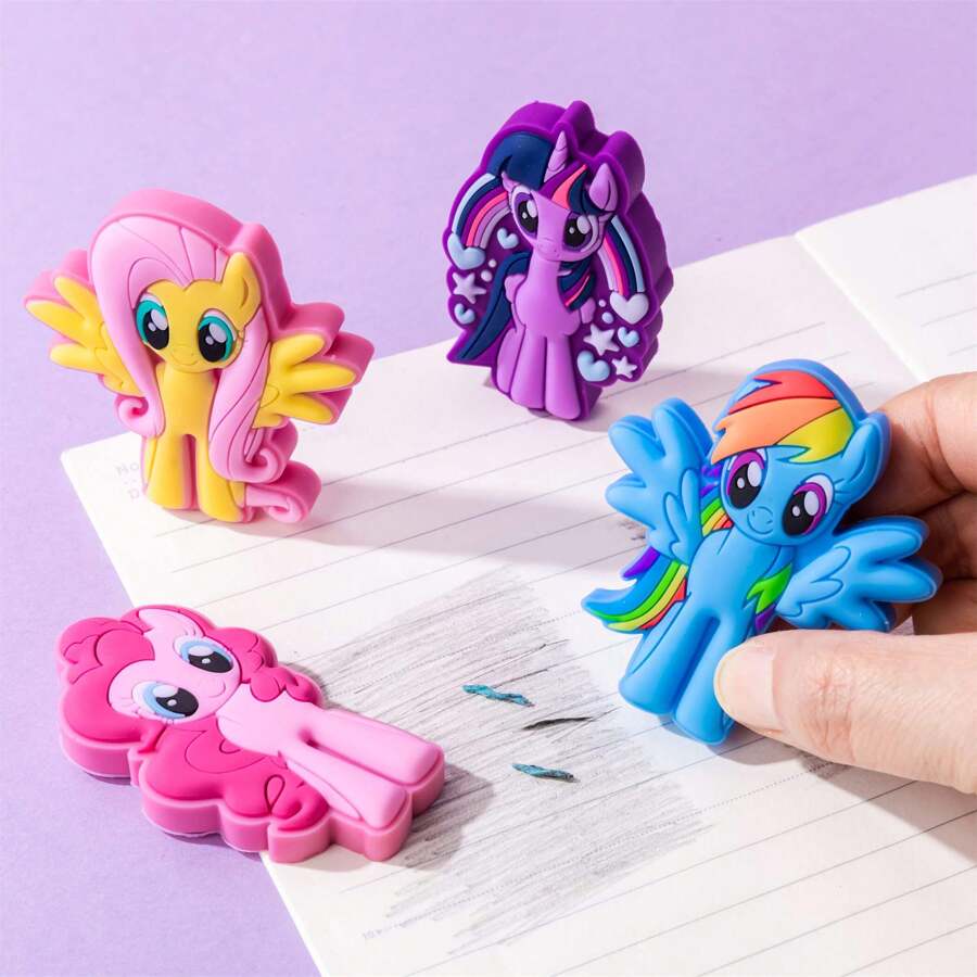 MY LITTLE PONY Iigen 4pcs Three-Dimensional Eraser Cartoon Eraser ...