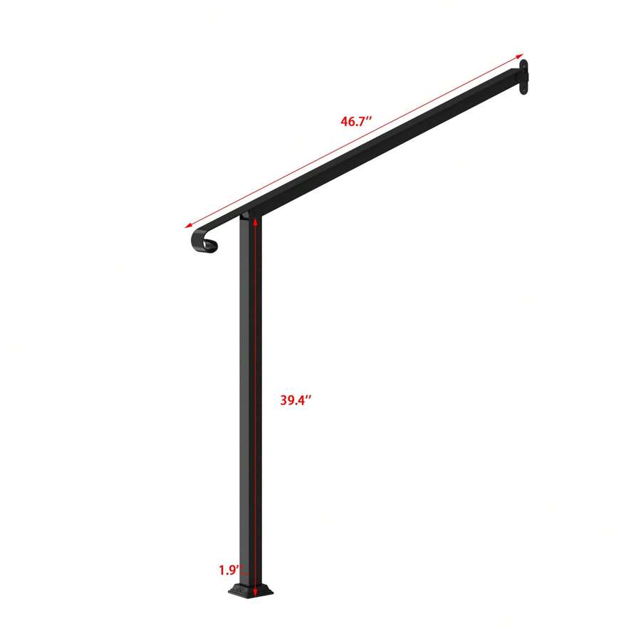 Wrought Iron Wall-Mounted Handrail For Outdoor Steps For Steps With ...