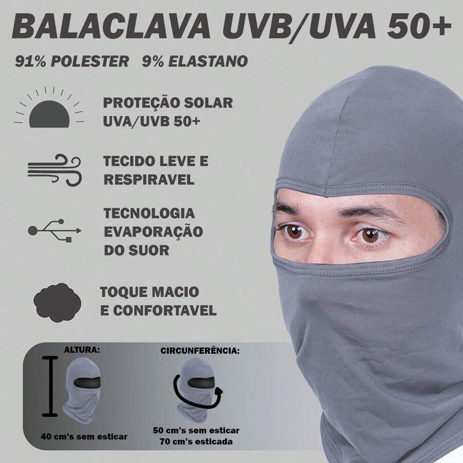 Balaclava Bandana Touca Toca Proteção Uv Térmica Frio Calor Frio Calor ...