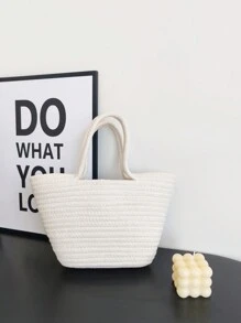 Rope Handbag, Solid Color, Cute & Compact, Suitable For Beach ...