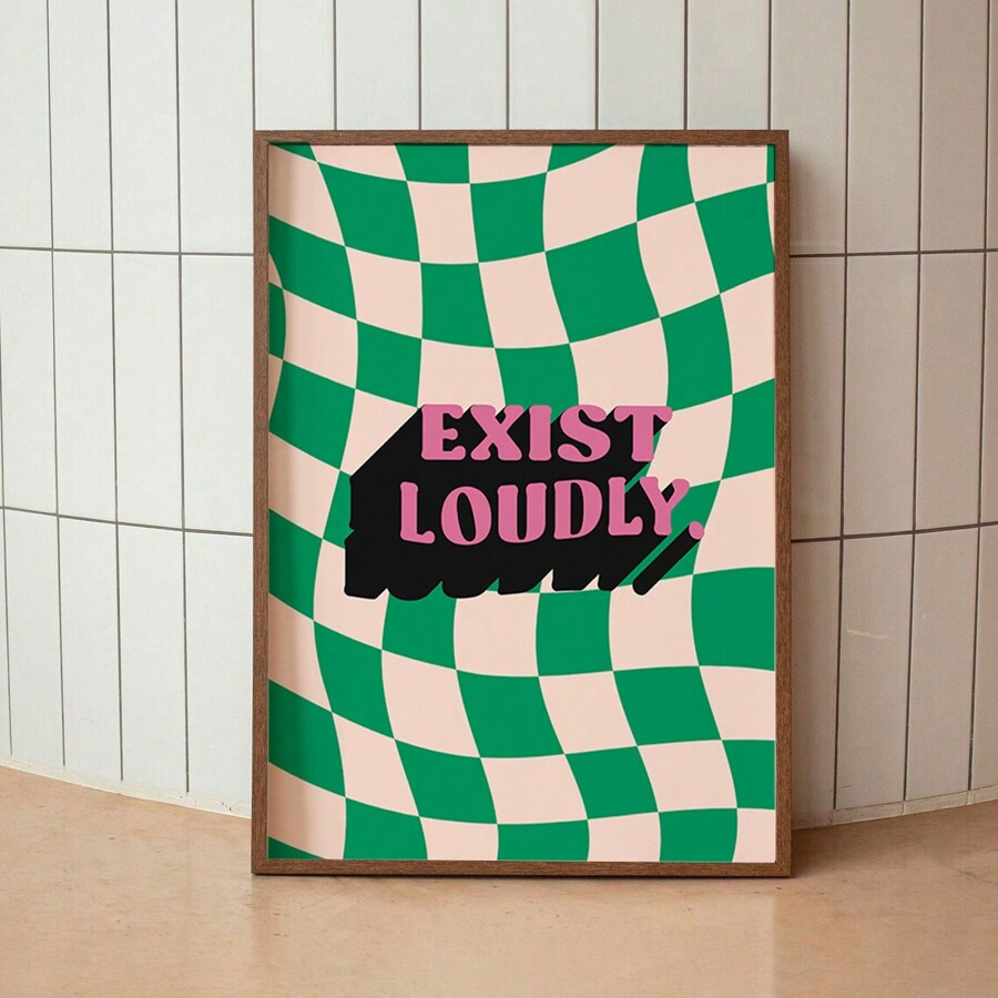 Poster Exist Loudly Wall Art Women Empowerment Art Print Retro Wall Art Office Wall Artno