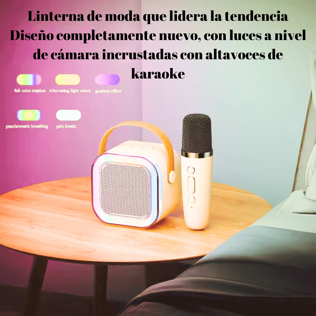Mini Bocina Karaoke con Micrófono Inalámbrico Con Luz LED | Moda de ...