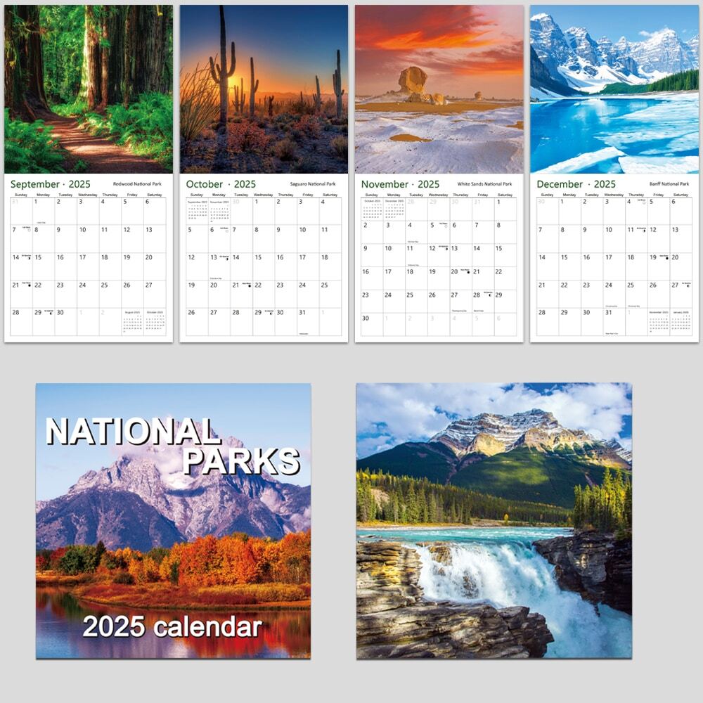 Hängekalender Nationalparks 2025 - Monatlicher Hängekalender der ...