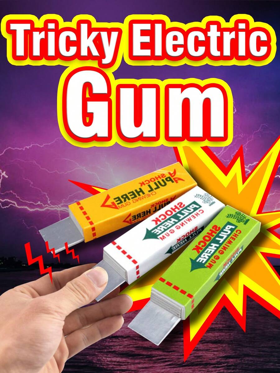 1pc Electric Chewing Gum Electric Shock Prank Toys Charged Chewing Gum ...