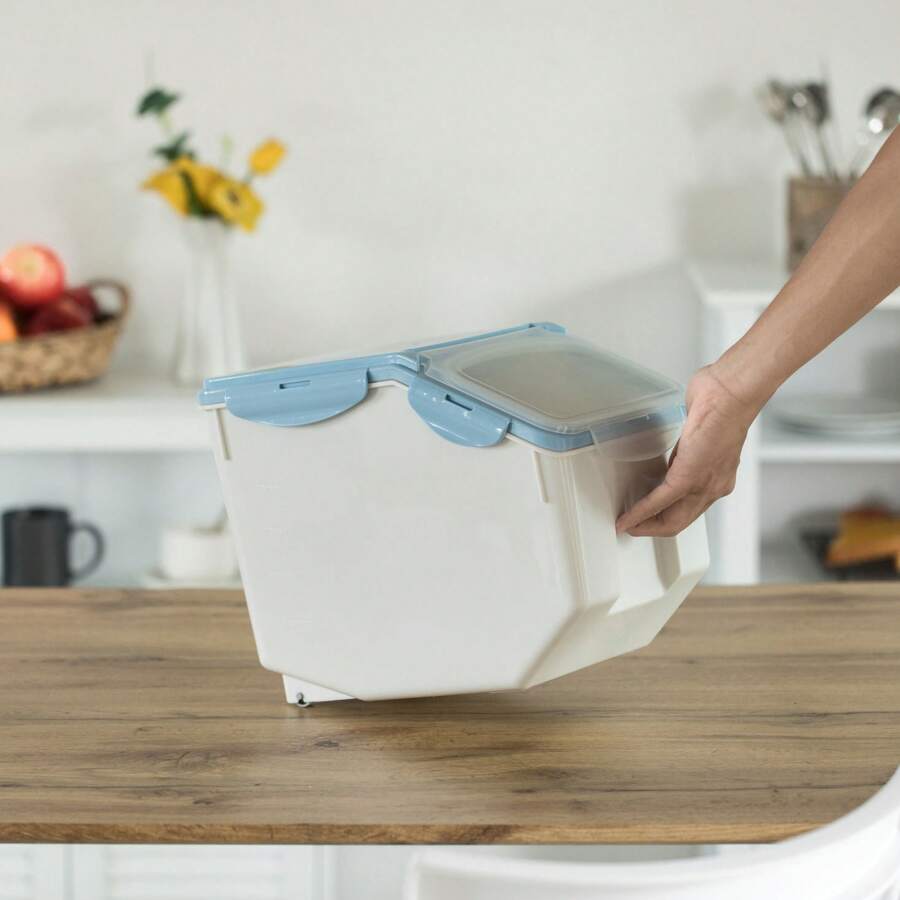 White Plastic Storage Food Holder Containers, Set Of 2, With A ...