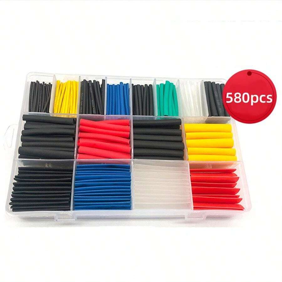 580pcs Multi-Size & Color Heat Shrink Tubing Kit, Wire Insulation And ...