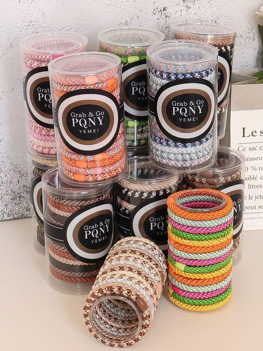 15 Canned Braided High Stretch Hair Band Women's Hair Base Rubber Band ...