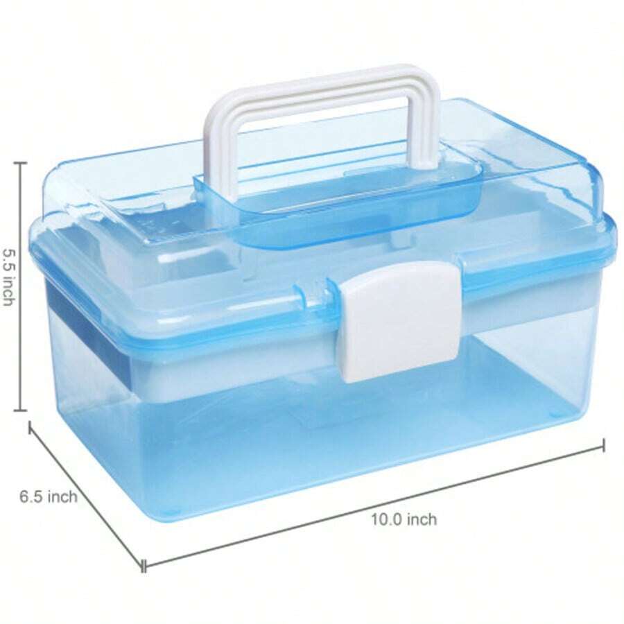 Transparent Blue Plastic First Aid Kit Container, Family Emergency Kit ...