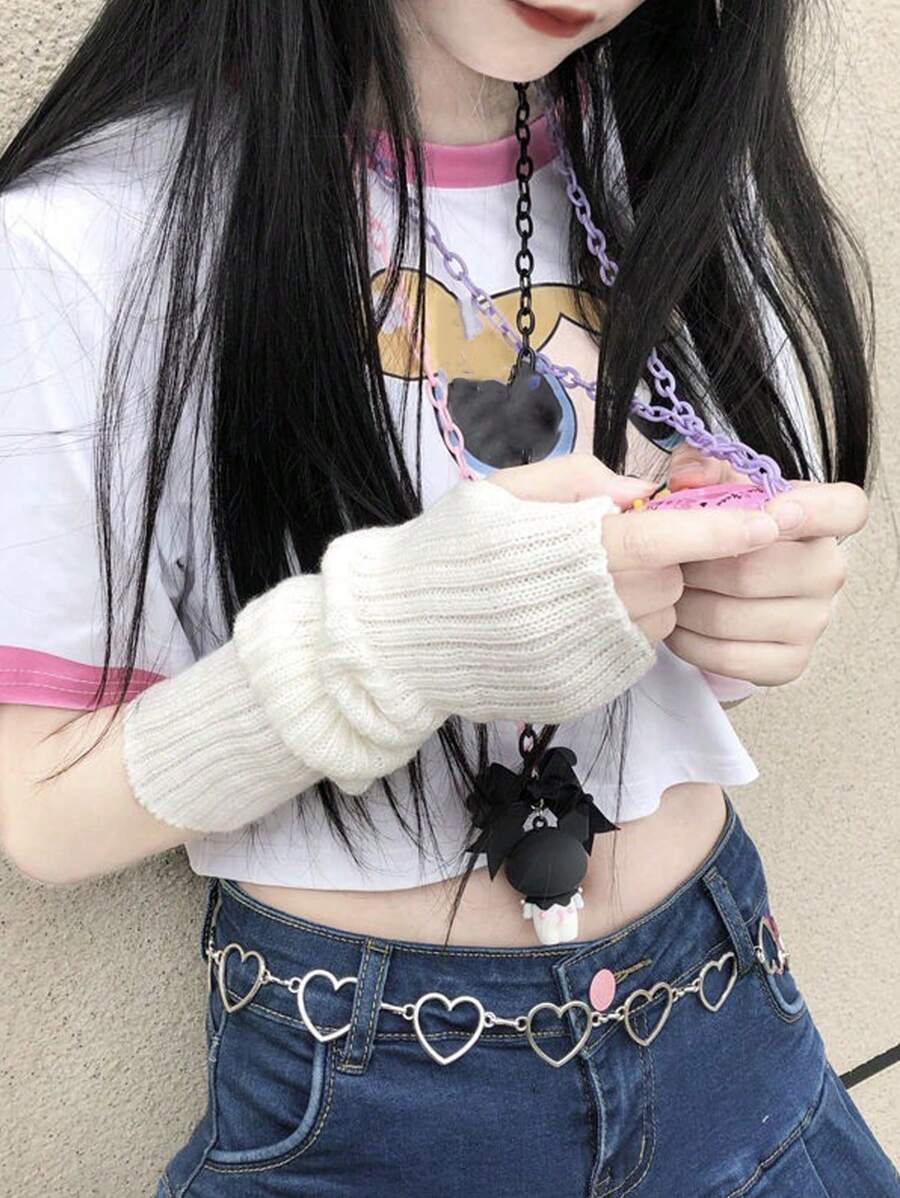 1pair Y2k Ballet Style Lace DIY Tie-Up Sun Protection Sleeves Lolita JK Arm Warmers, Elegant ...