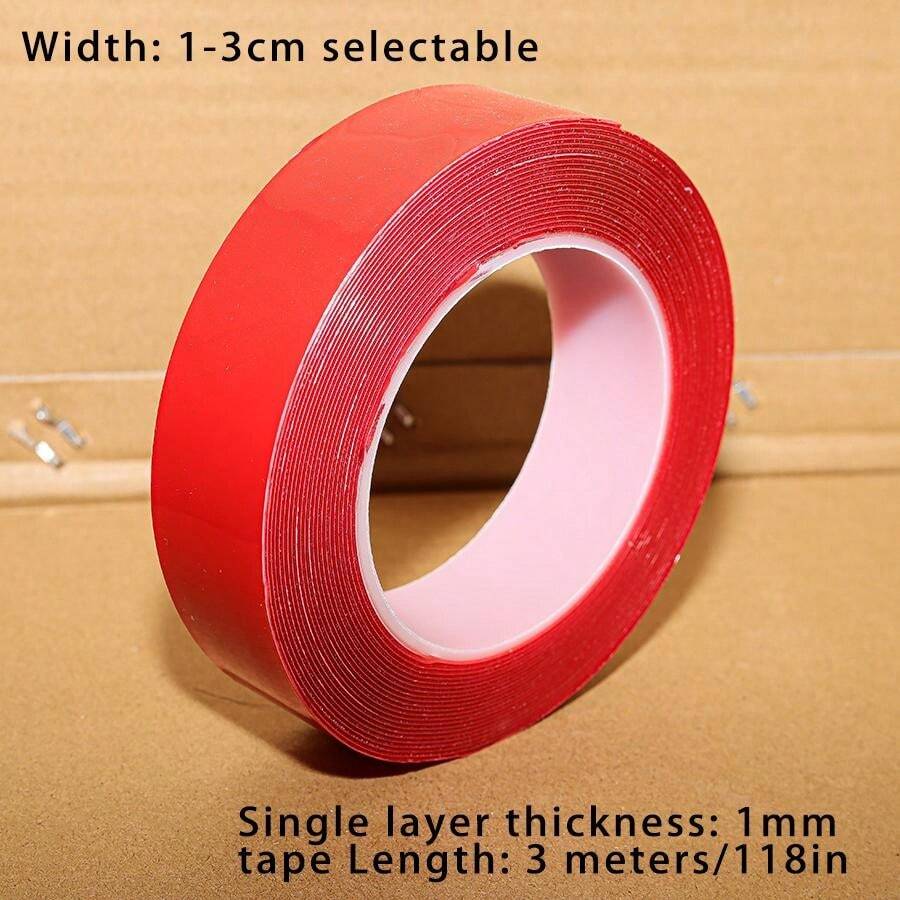 Strong Transparent Double-Sided Tape With Red Adhesive Backing, 1mm ...