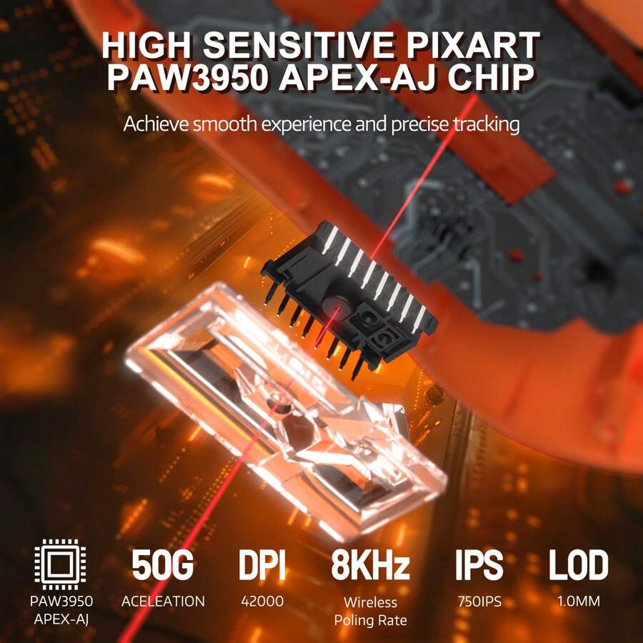 AJAZZ AJ159 APEX 8K Wireless Gaming Mouse, Magnetic Charging Dock With ...