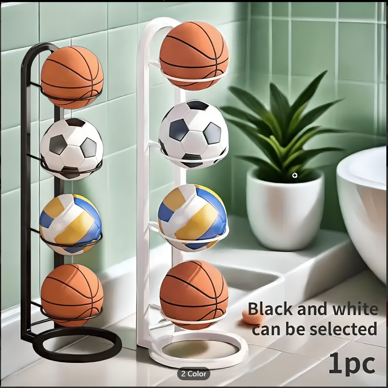 Rack de Armazenamento de Basquete de 4 Camadas Móvel e com Suporte de ...