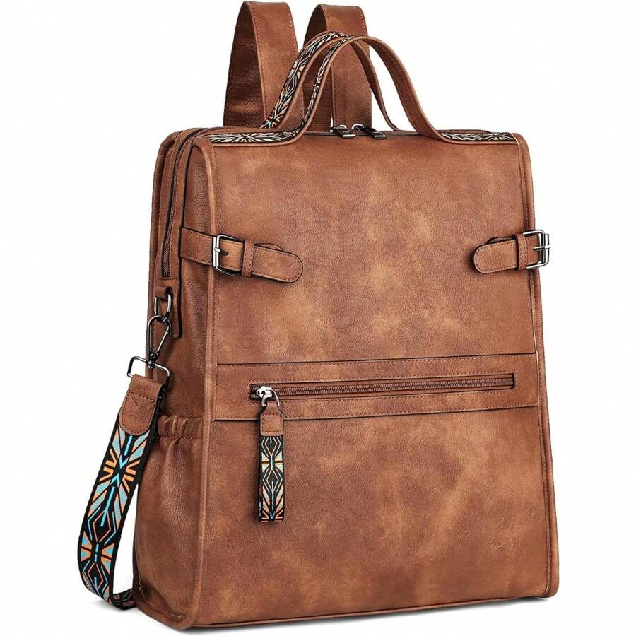 Leather Laptop Backpack For Women, Designer Ladies Work Travel Computer ...