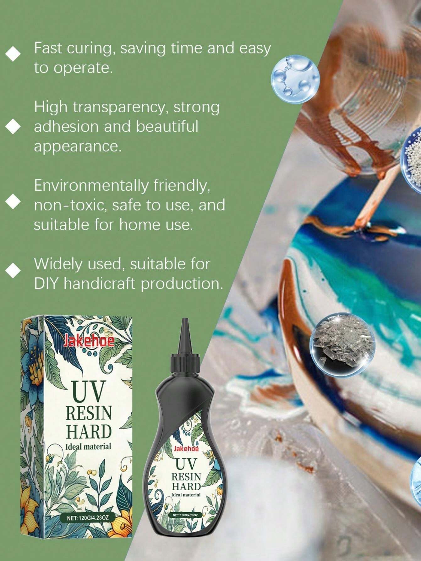 Epoxy Resin Glue Highly Transparent Resin Drip Glue DIY Handmade ...