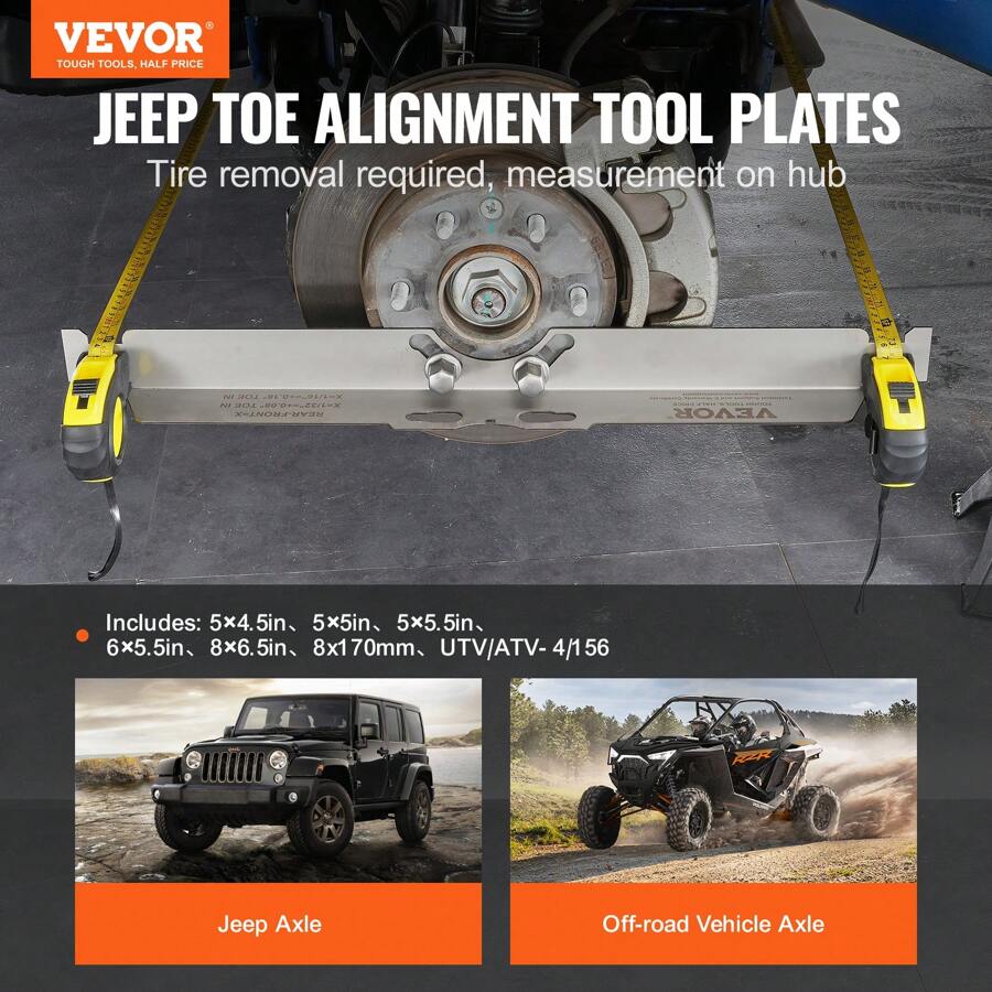 VEVOR Wheel Alignment Tool, 2-Pack Toe Alignment Toe Plates, Stainless ...