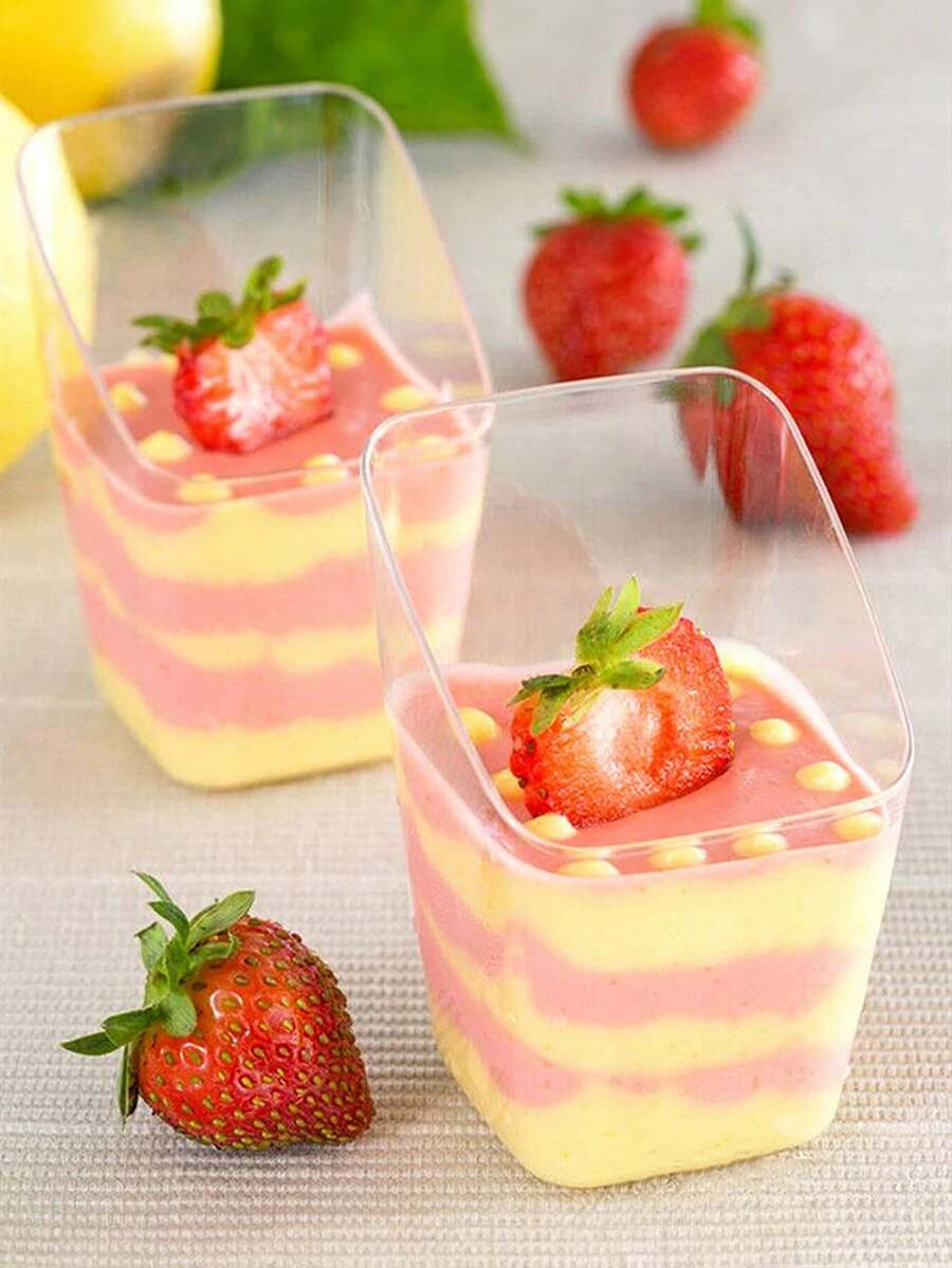 10pcs Slanted Cold Drink Cups, Star-Shaped Pudding Cups, Square Cake ...