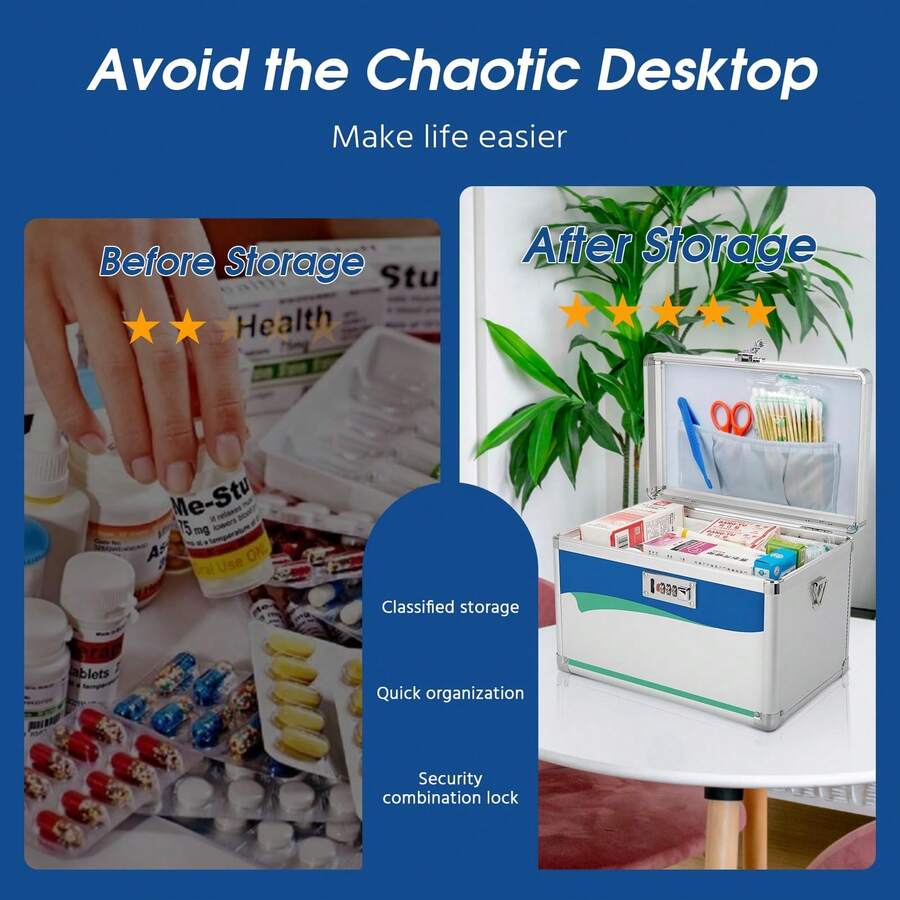Medical Lock Box - Safe Combination Lock Box, Storage For Medicine ...