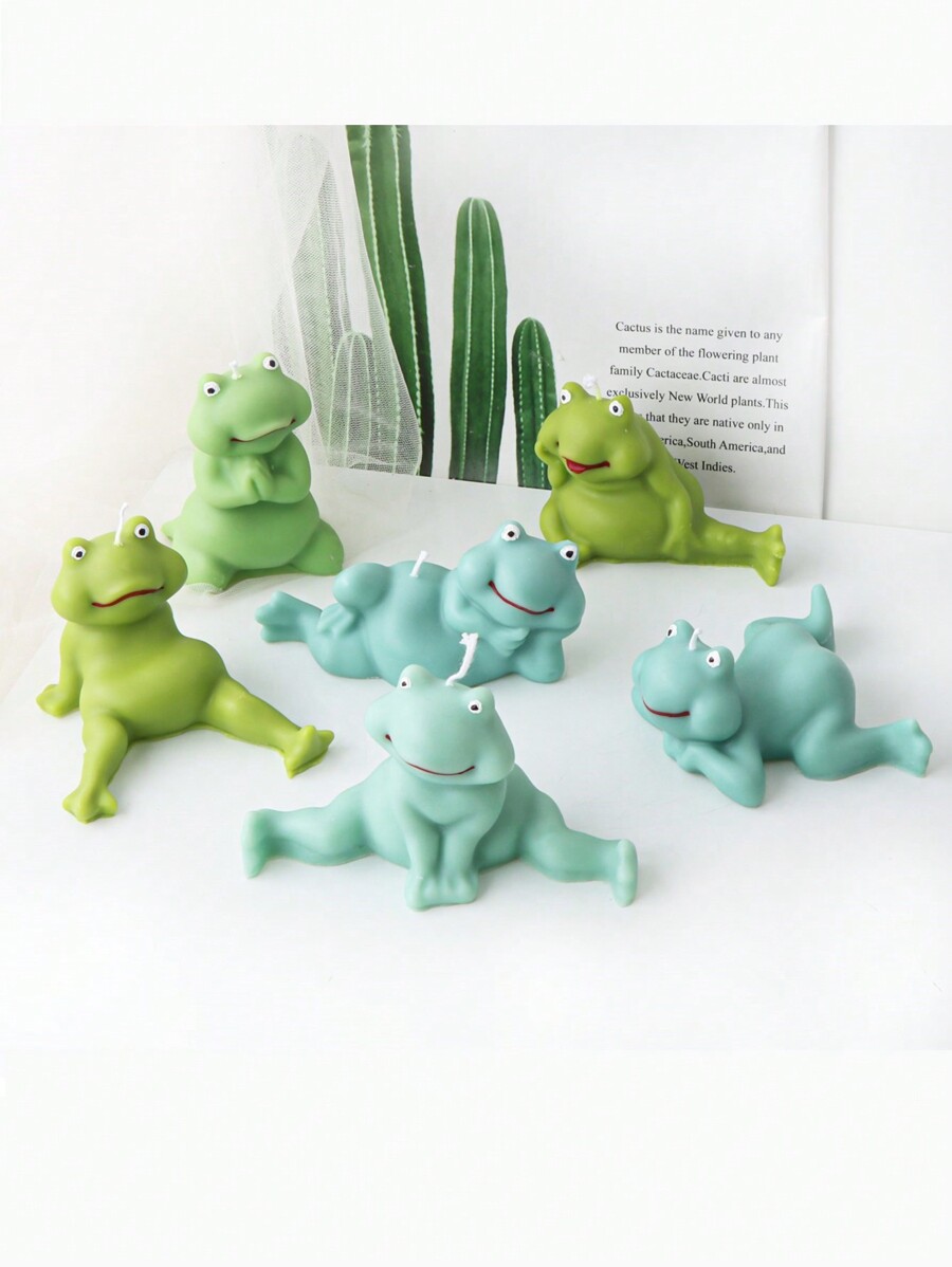 3D DIY Cartoon Silicone Cute Frog Candle Mold Yoga Frog Plaster Resin ...