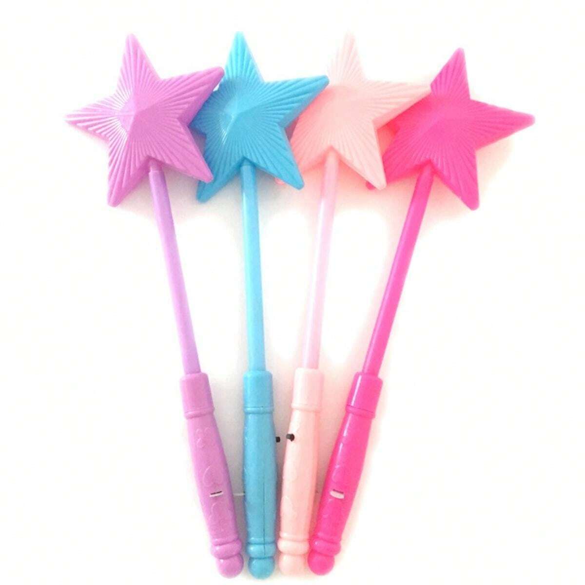 4pcs 5-Pointed Star LED Light-Up Magic Wand, Colorful Flashing Star ...