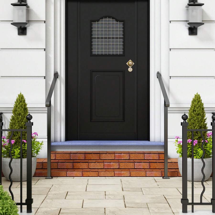 Wrought Iron Wall Mounted Handrail For Outdoor Steps For Steps With