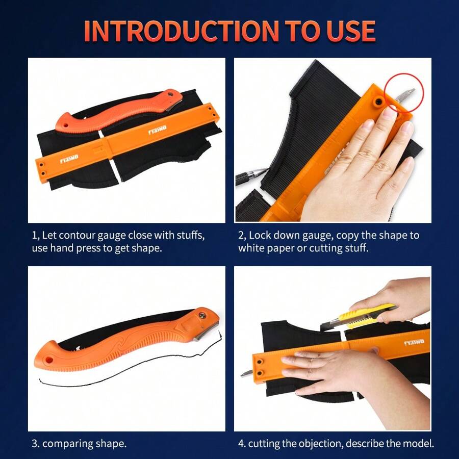 Lock Contour Gauge Profile Duplicator Tool Edge Shaping Wood Measure ...