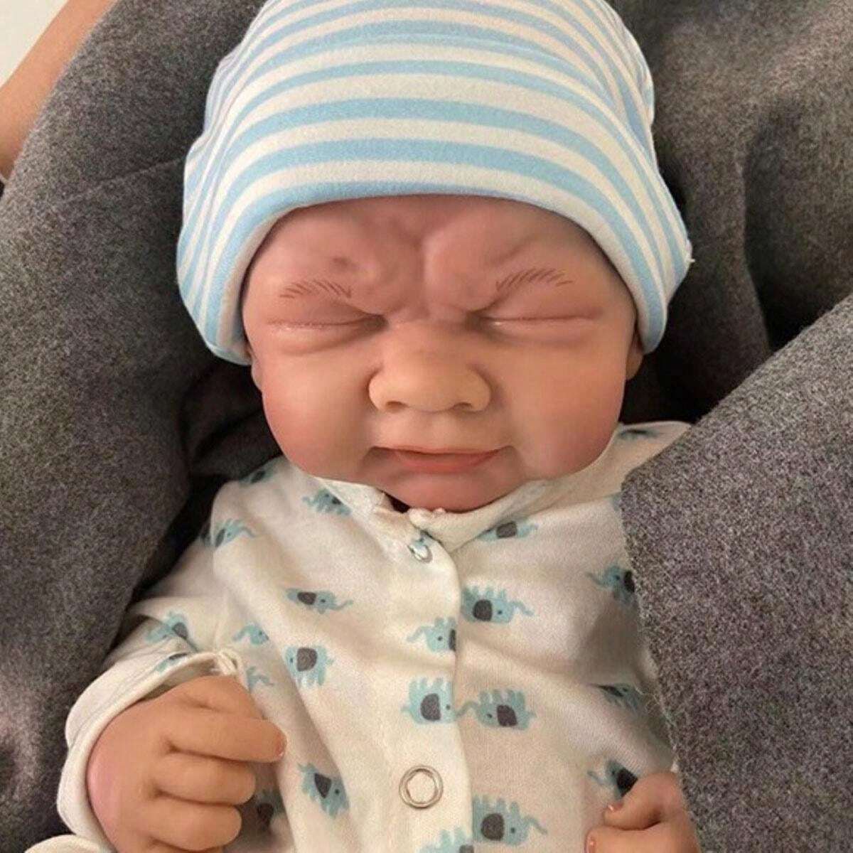 35cm Reborn Crying Baby Doll, 3D Painted Skin & Visible Veins, Soft ...