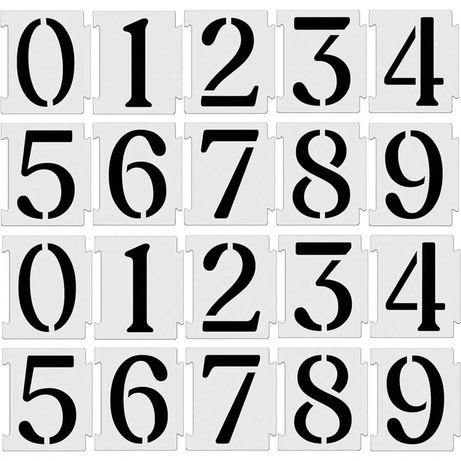 20pcs 0-9 Address Number Stencils - 4 Inch Curb Template Kit, Reusable ...