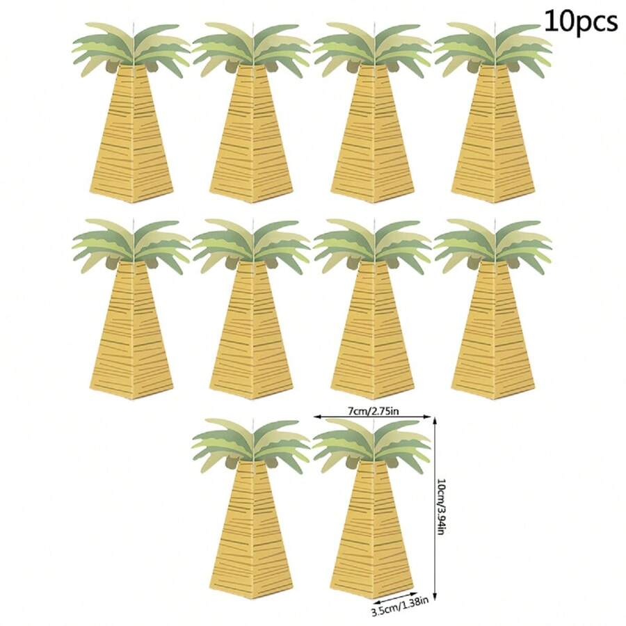 10Pcs Coconut Palm Tree Candy Boxes Paper Sweet Cookie Gift Boxes ...