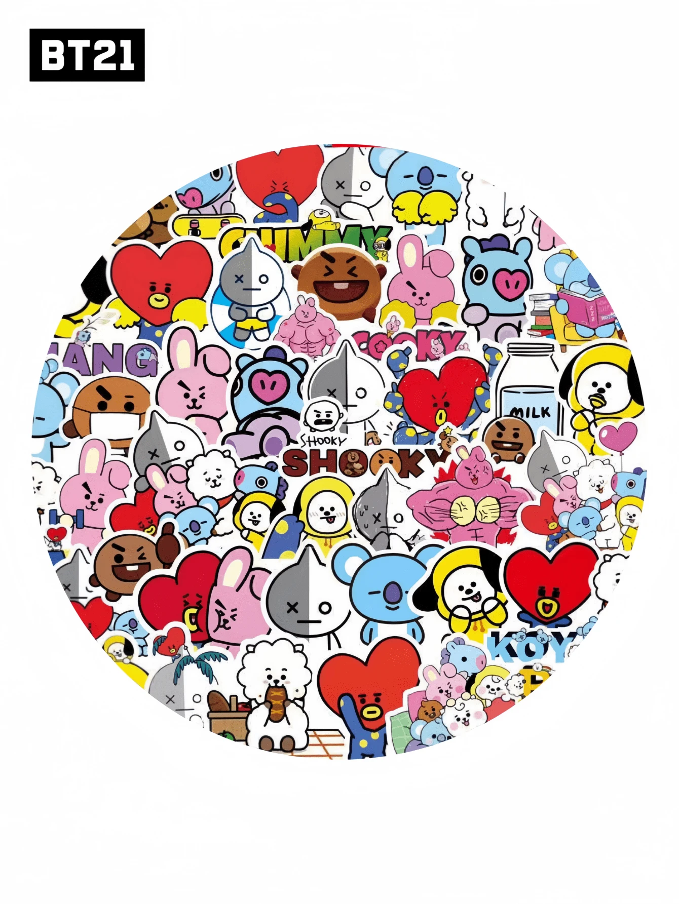 BT21 82pcs BT21 Official Authorized Genuine New Cartoon Cute Sticker ...