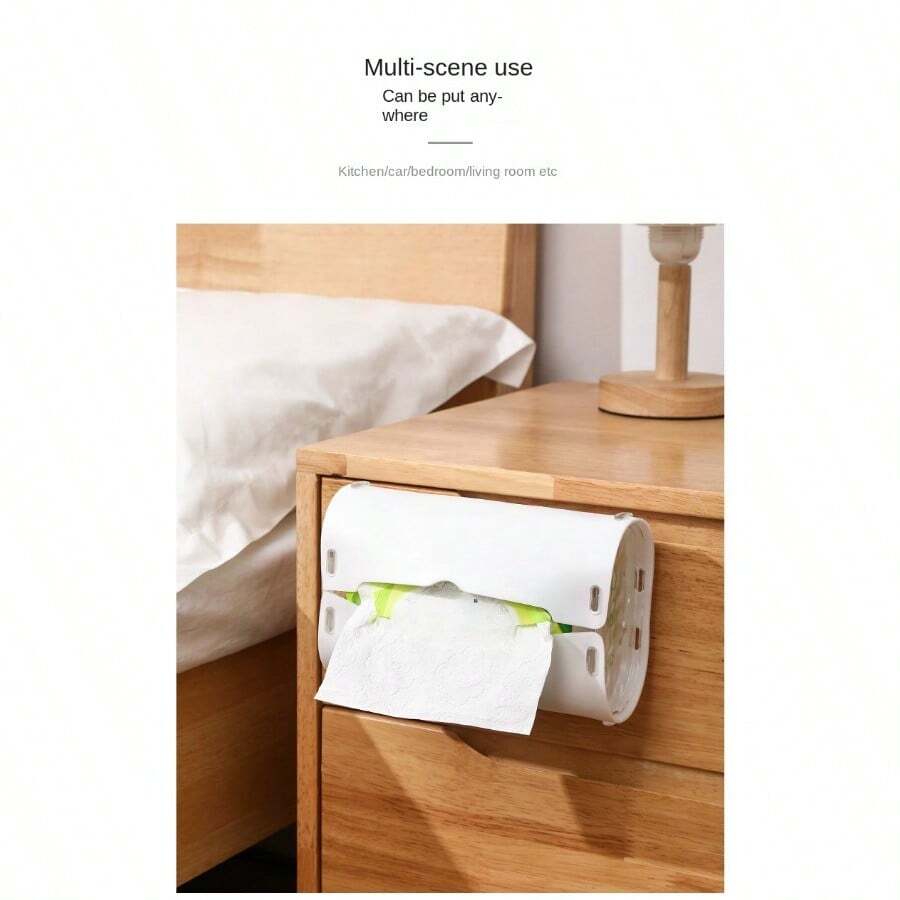 No-Drill Suction Cup Tissue Box, Wall-Mounted Bathroom Facial Tissue ...