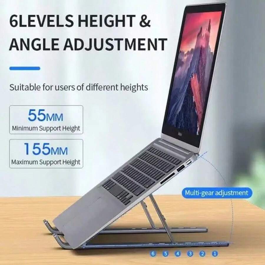 Suporte Ajustável para Laptop, Suporte Ergonômico e Dobrável para Laptop, Suporte de Computador ...