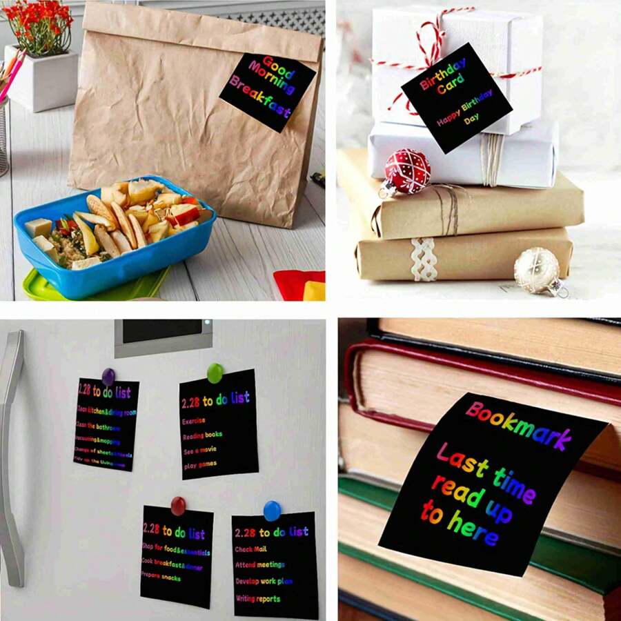 100 Scratch Cards, Rainbow Scratch Music Mini Art Notes, Exquisite ...