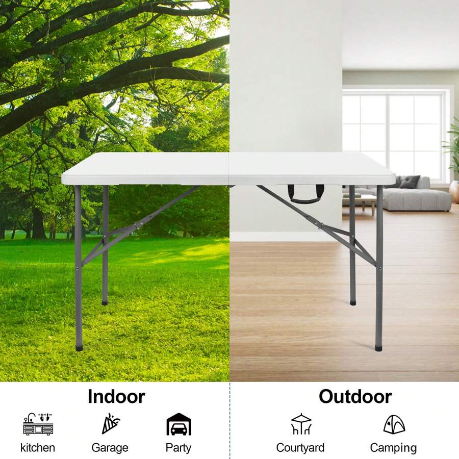 Folding Table 4ft Heavy Duty Folding Tables Indoor Outdoor Plastic ...