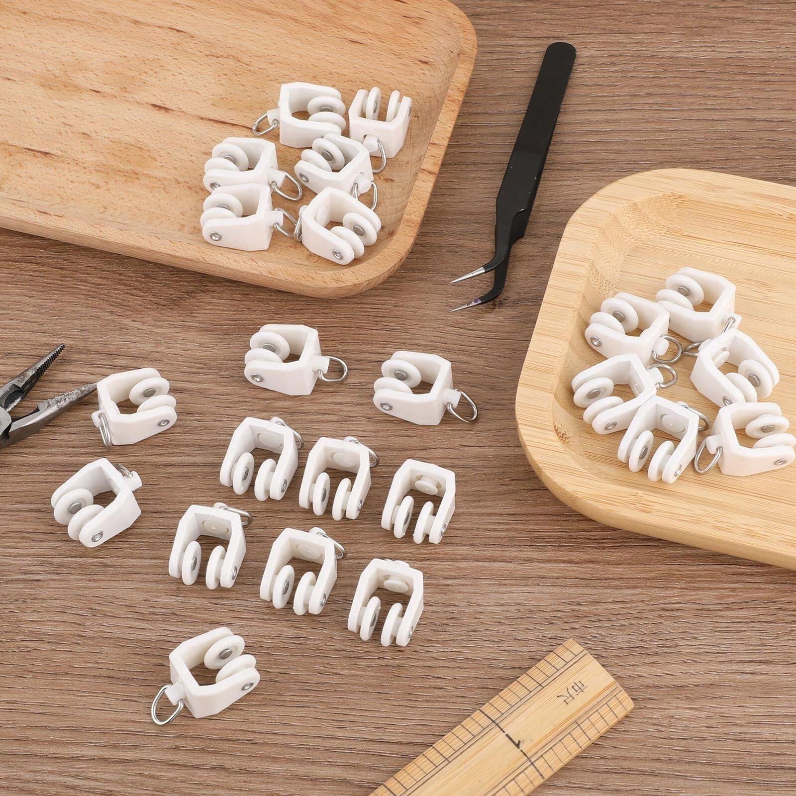 20pcs Curtain Track Rollers, Flexible Plastic Curtain Rail Glider ...