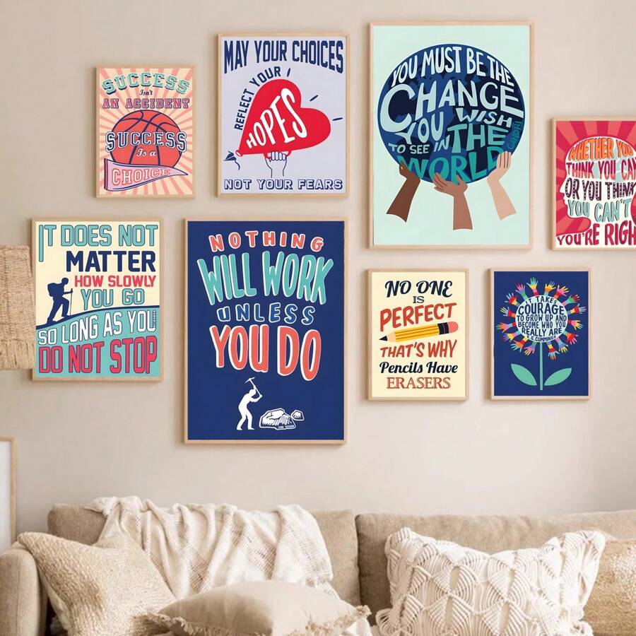 1pc Unframed Growth Mindset Posters For Middle And High School ...