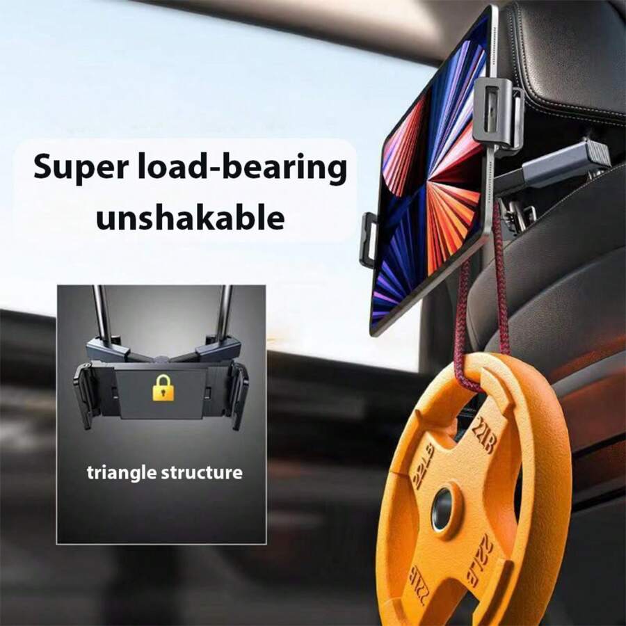 1pc Foldable Car Headrest Phone Holder - Rotatable & Adjustable ...