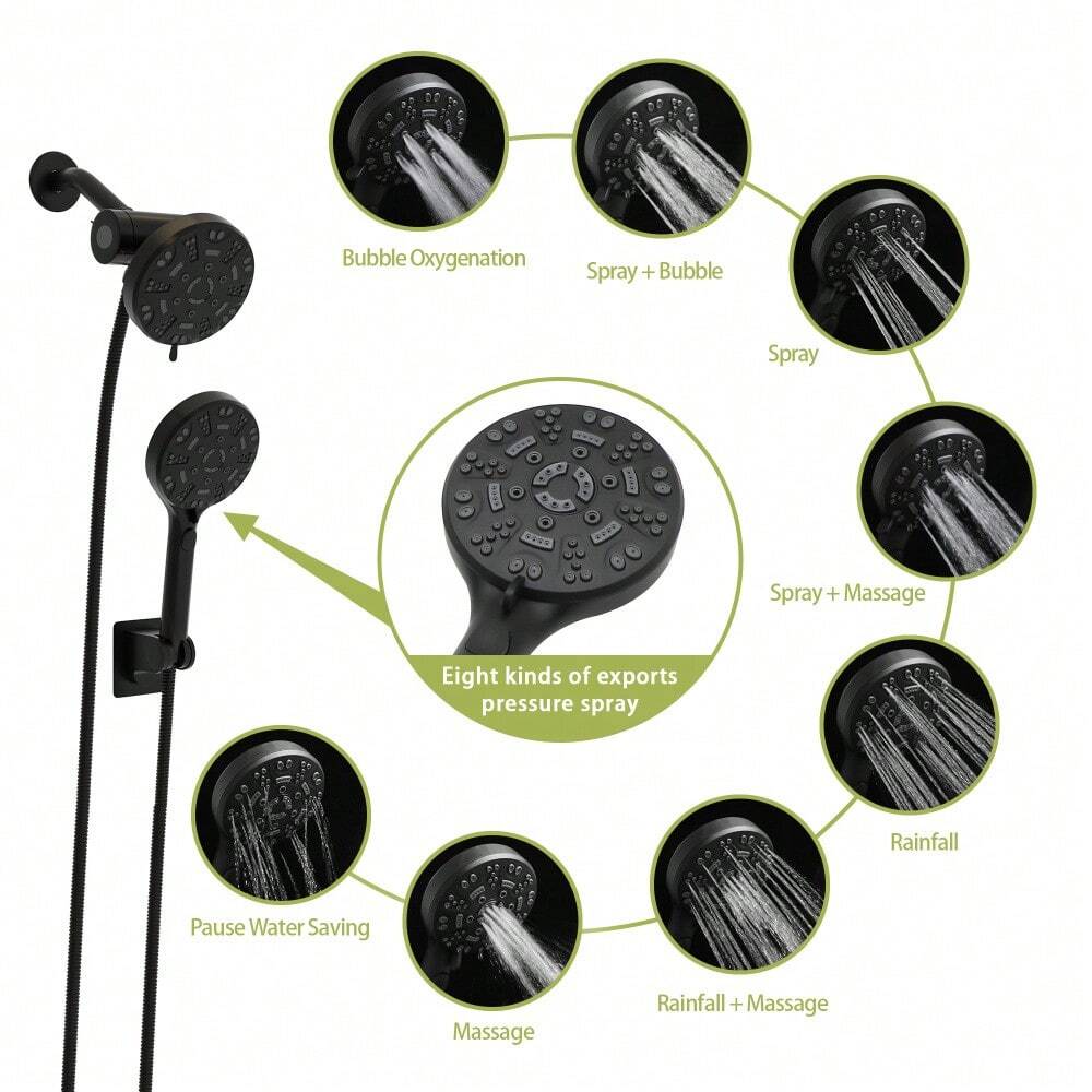 Multi Function Dual Shower Head - Shower System With 4.7" Rain ...