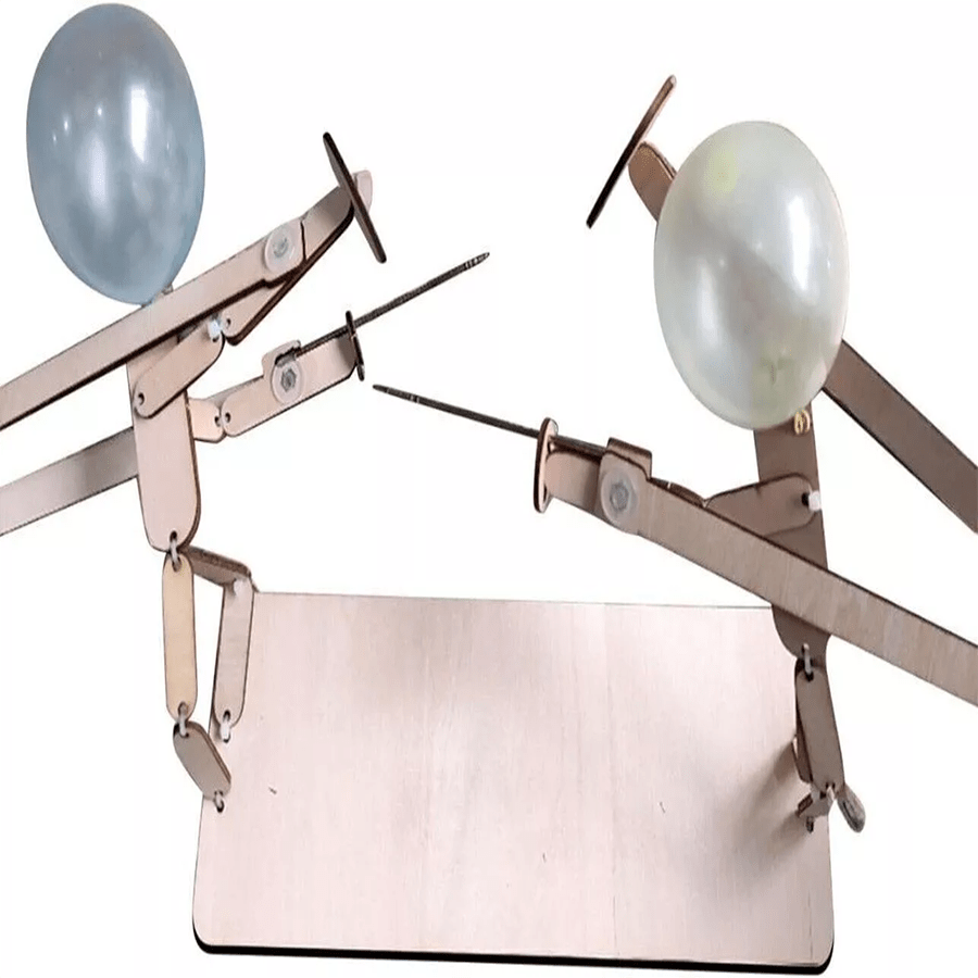 Balloon Bamboo Man Battle Handmade Wooden Fencing Puppets For 2 Players ...