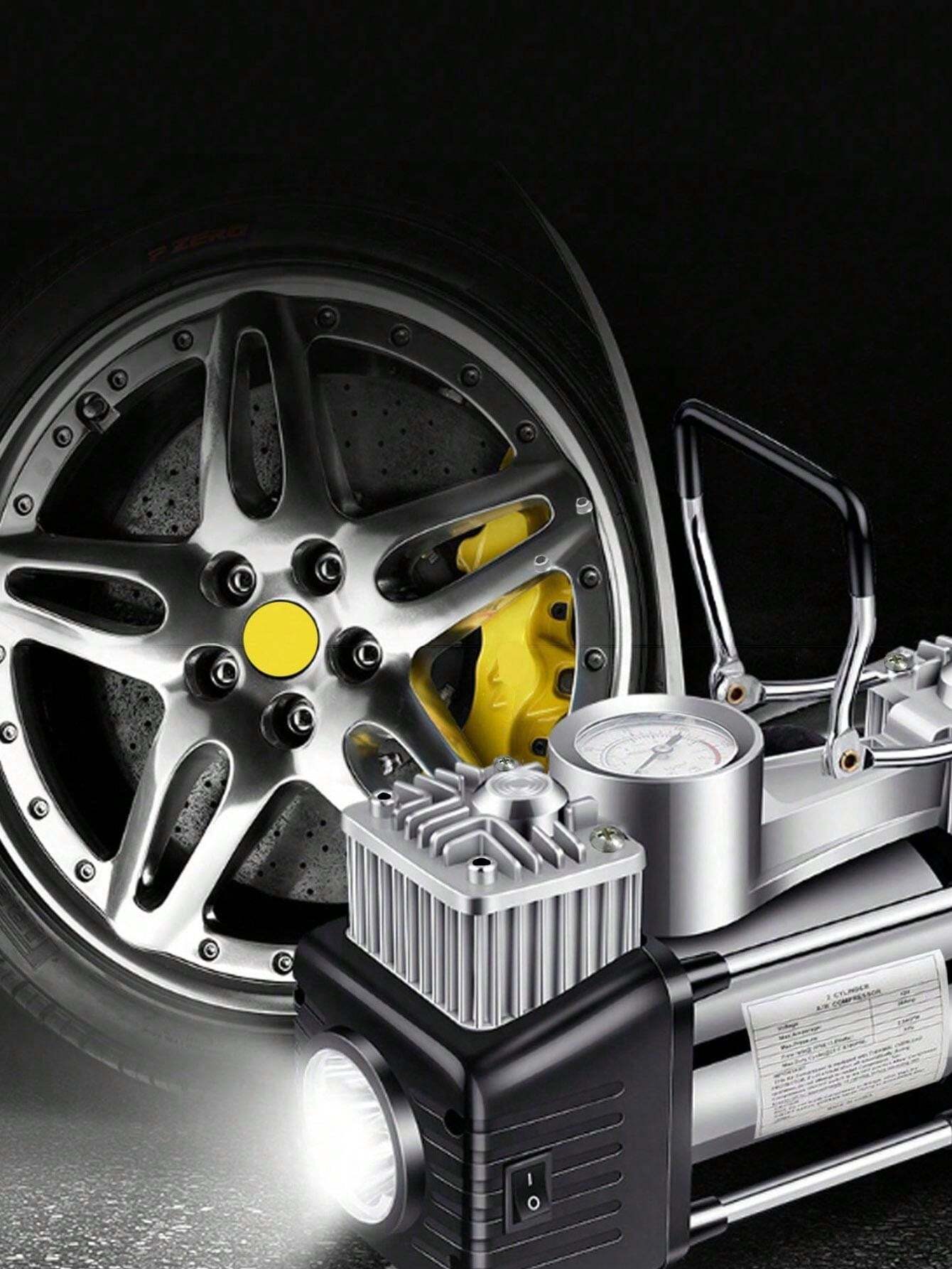 1pc 12V Portable Wired Car Air Compressor Pump, Multi-Function Tire ...