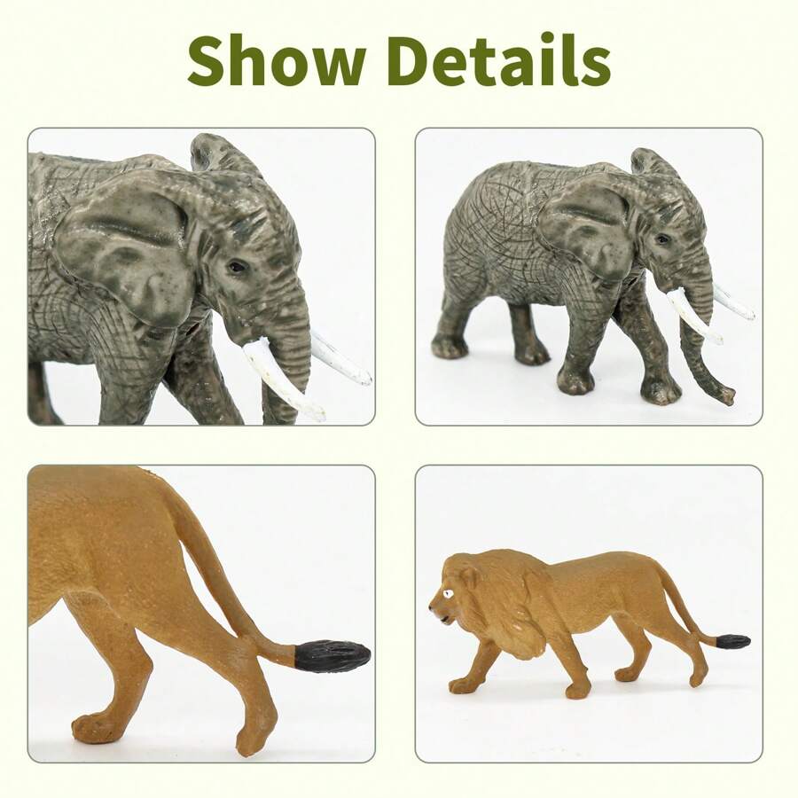 Mini Forest Animals Figurines - 21PCS Miniature Plastic North American ...