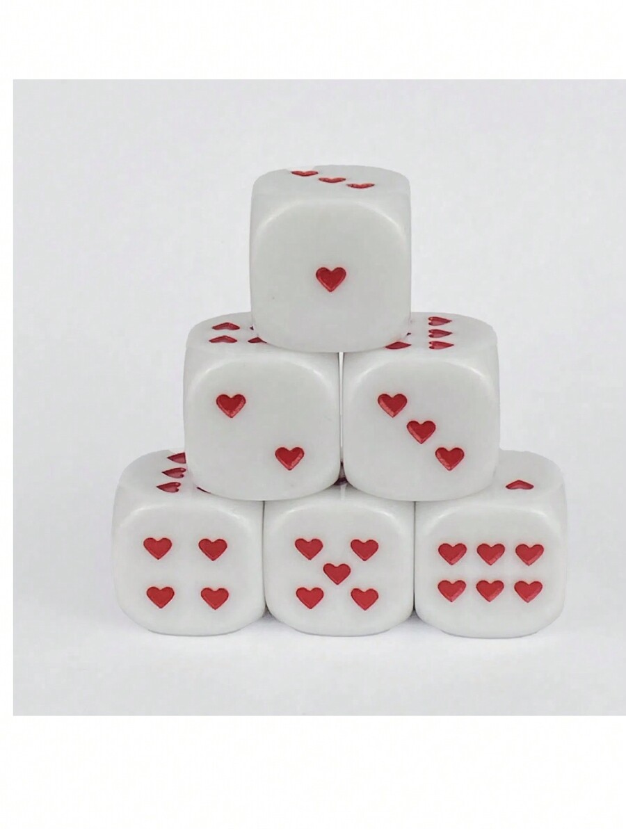 25mm Heart Shaped Dice - Suitable For Family Games, Party Fun Board ...