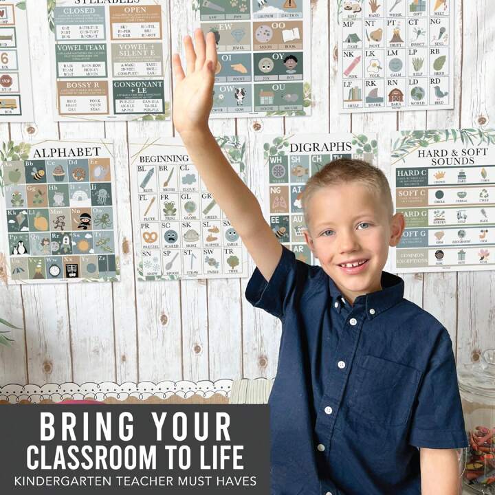 9 Greenery Sound Wall Classroom Phonics Posters For Classroom Wall ...