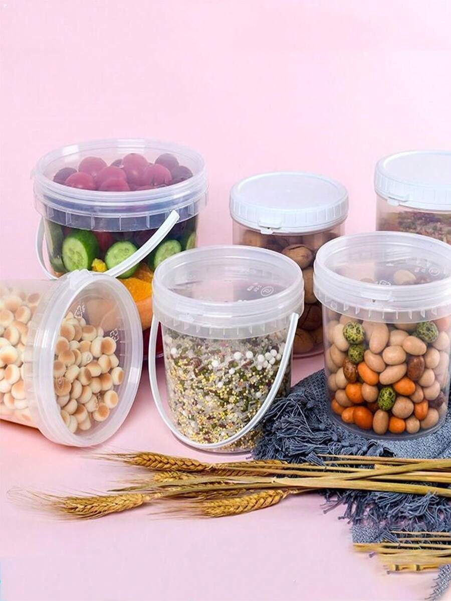 1000ML-3000ML Round Handled Container With Lid, Suitable For Beverage ...