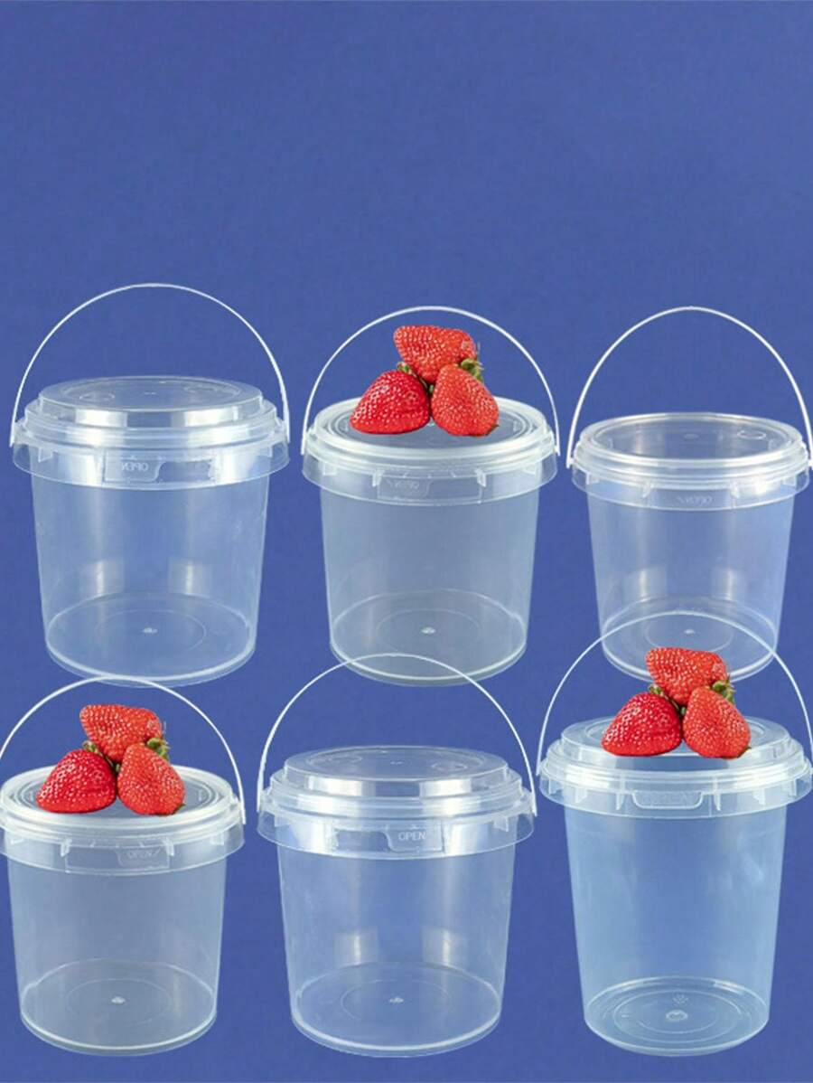 1000ML-3000ML Round Handled Container With Lid, Suitable For Beverage ...