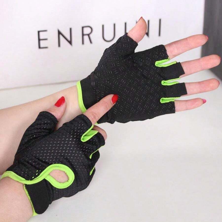 Cycling Gloves With Half Finger Anti Slip And Shock Absorption, Outdoor ...
