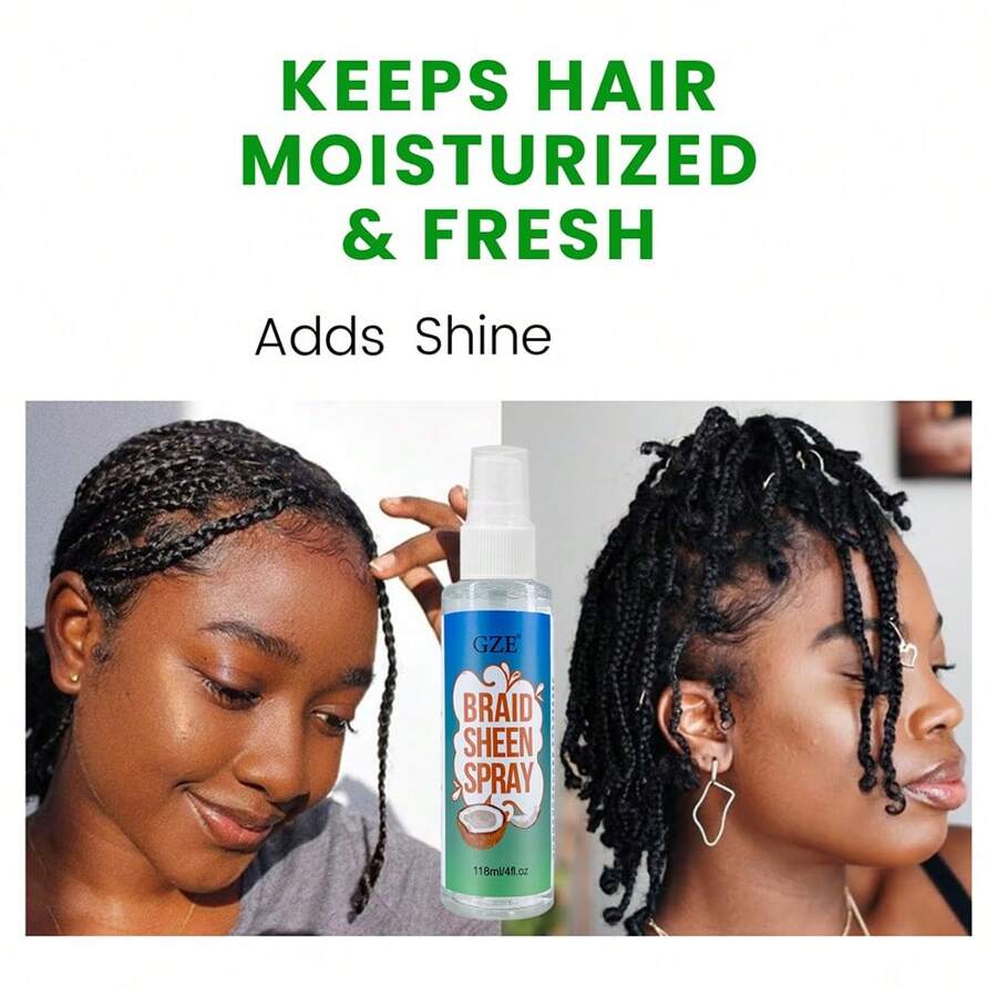 GZE Braid Sheen Spray - Lightweight Hair Moisturizer And Shine Enhancer ...