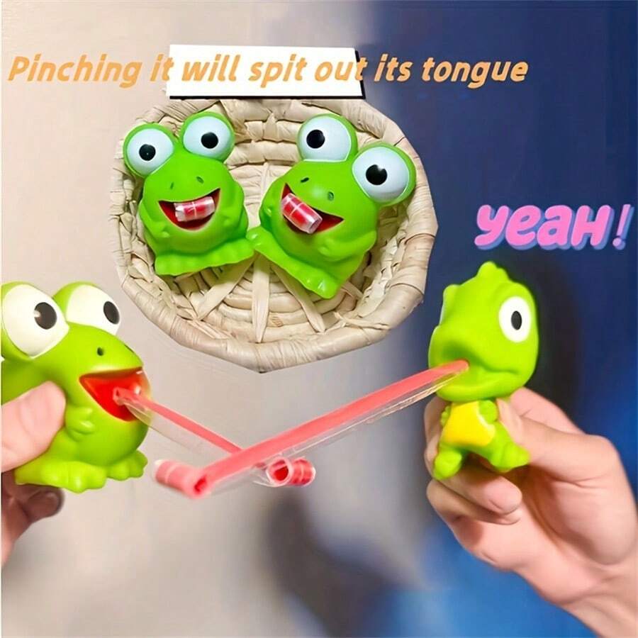 Frog Tongue Sticking Out, Dinosaur Squeeze Squeezy Toy, Big Eyed Frog ...