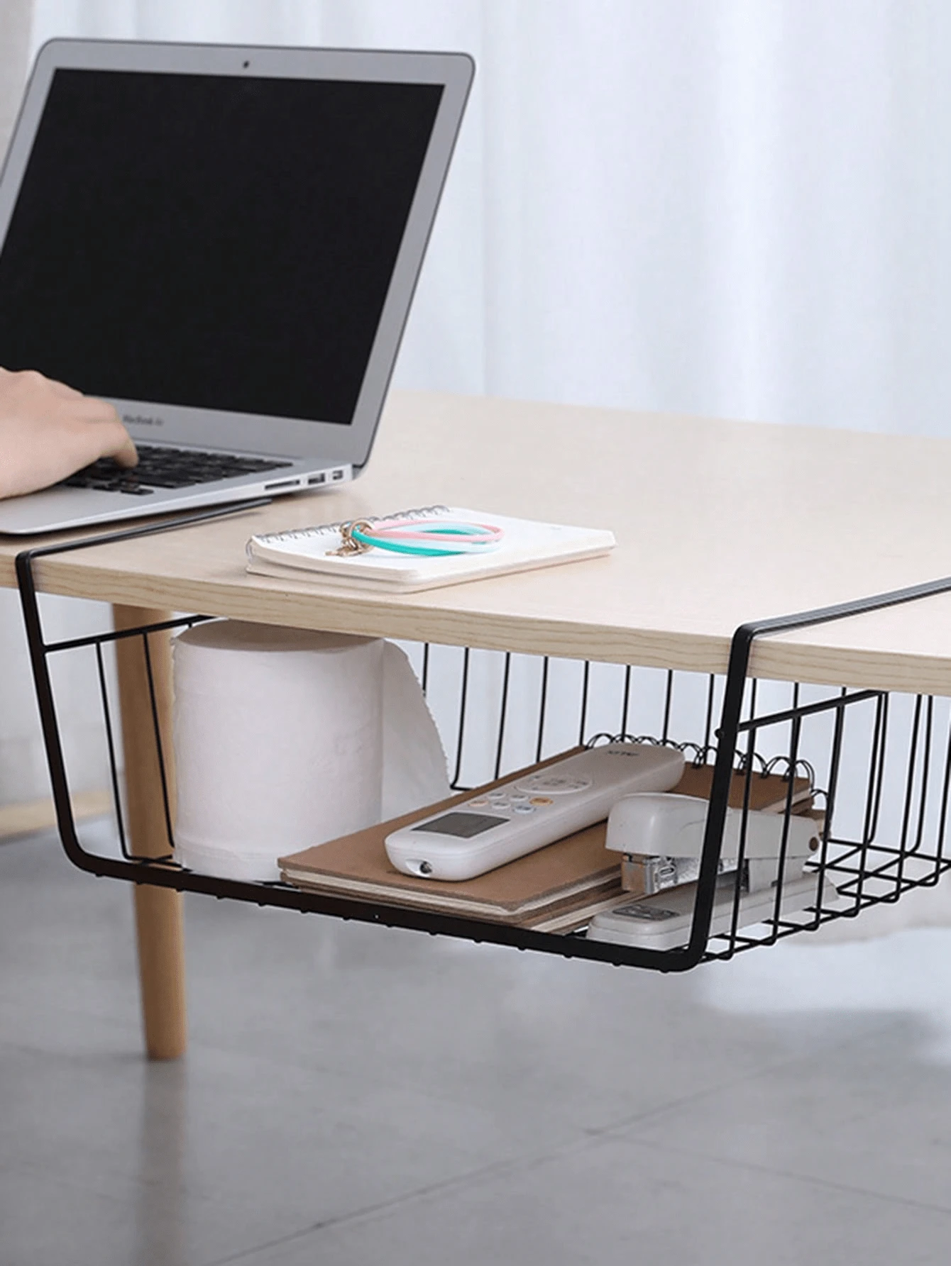 1pc Hanging Storage Basket, Multi-Function Iron Mesh Compartment ...