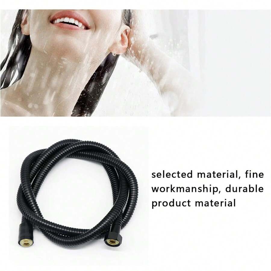 1Pc Black Shower Hose, Hand Held Shower Hose 304 Stainless Steel With ...