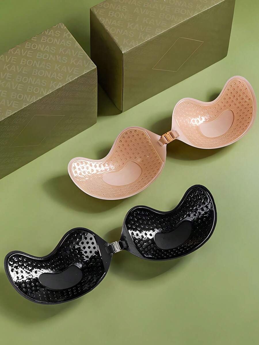 4pcs/Set (2 Black + 2 Skin Color) Strapless Sticky Silicone Backless ...